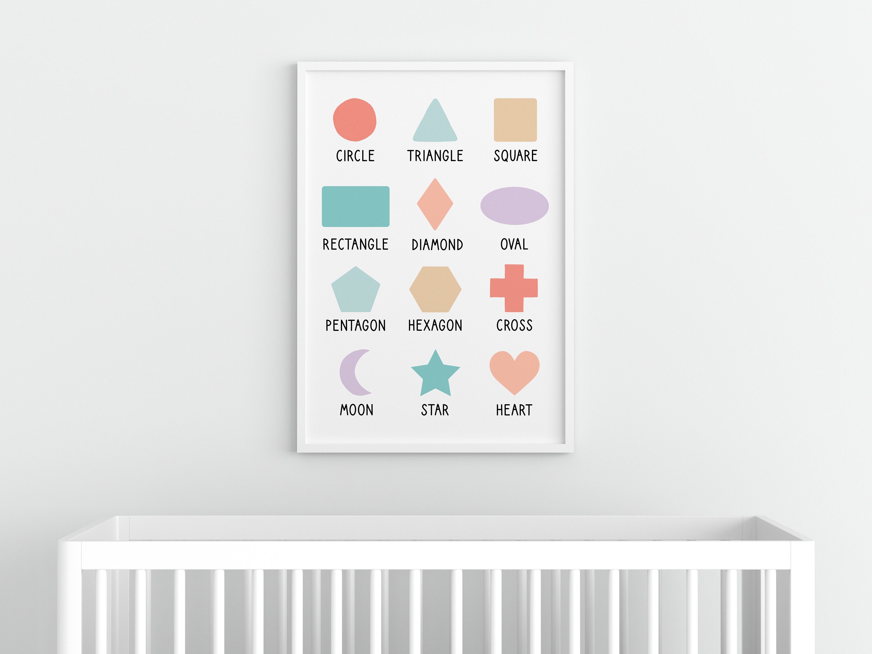 DIGITAL DOWNLOAD Pastel Rainbow Shapes Poster Printable Wall - Etsy