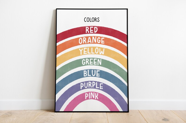 DIGITAL DOWNLOAD Soft Rainbow Colors Poster Printable Wall Art ...