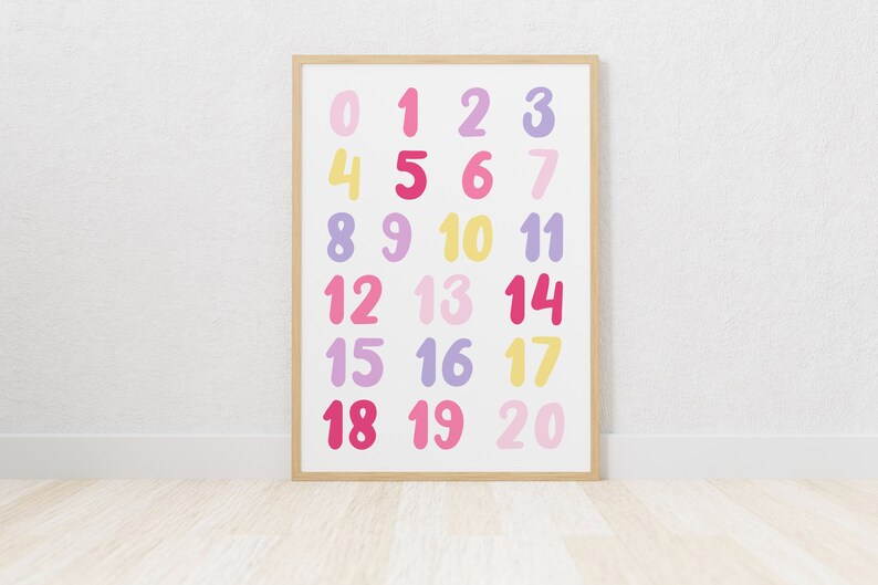 DIGITAL DOWNLOAD Pink Princess Alphabet and Numbers Posters Printables ...