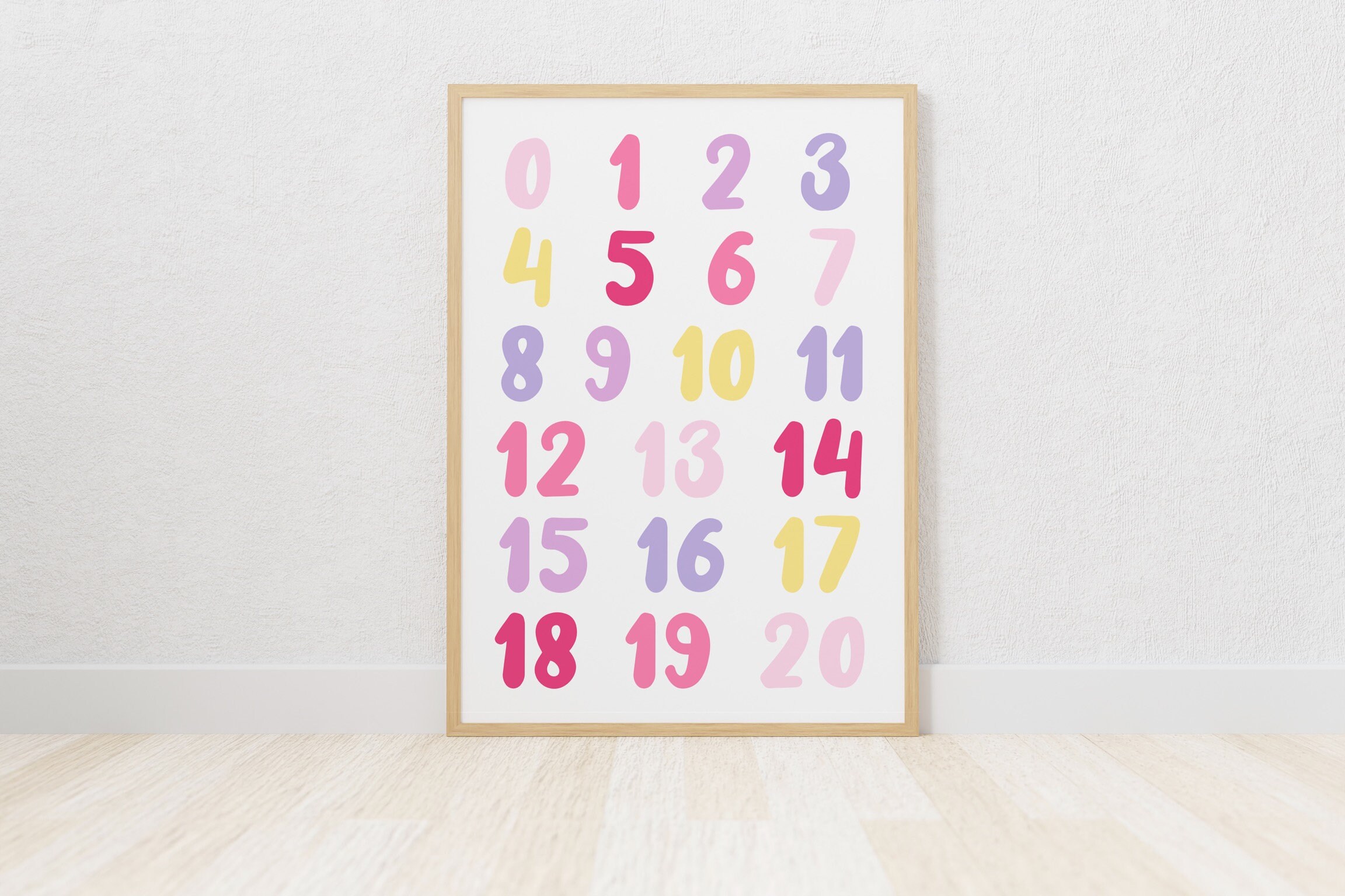 DIGITAL DOWNLOAD Pink Princess Alphabet and Numbers Posters Printables ...
