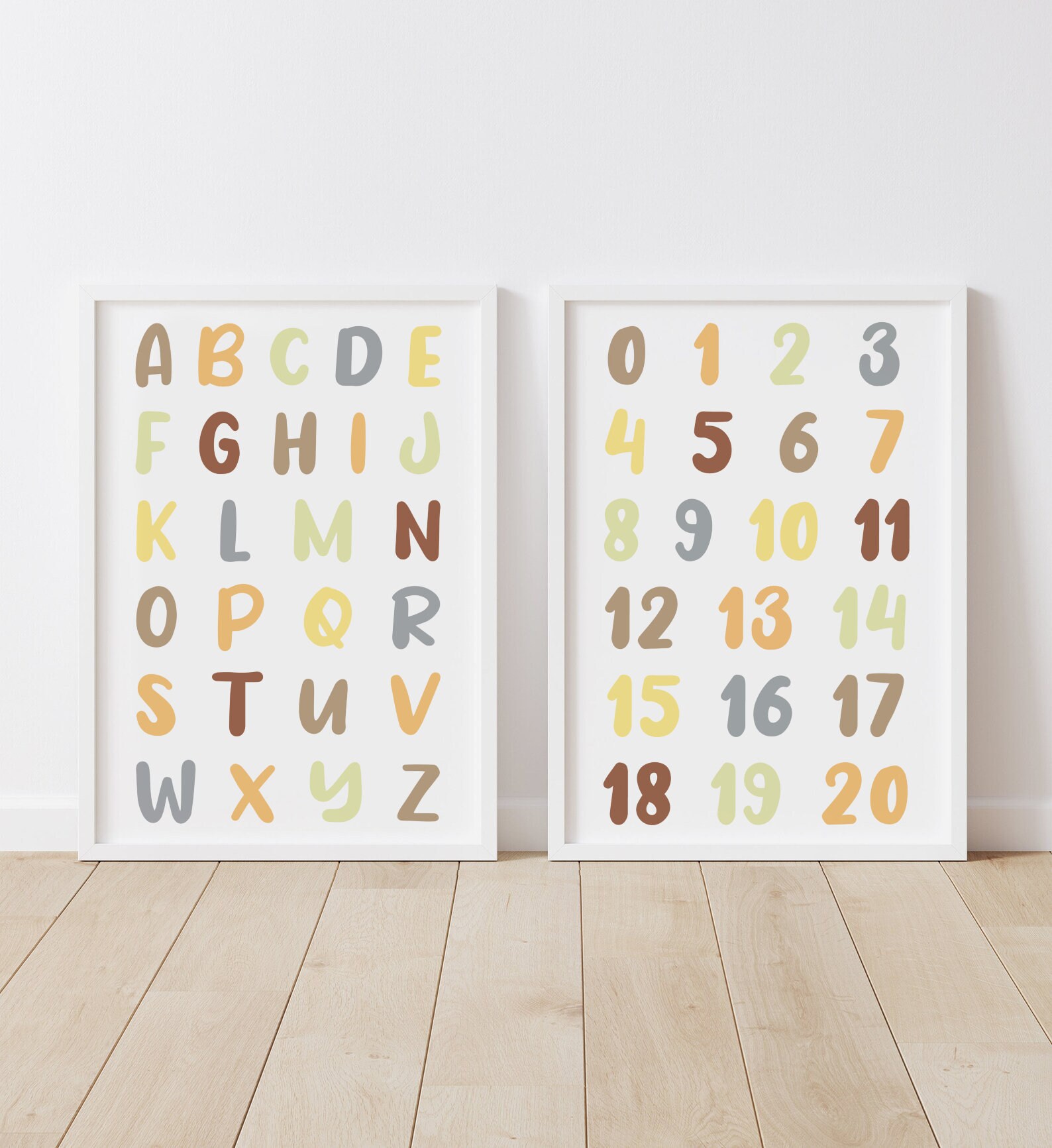 DIGITAL DOWNLOAD Neutral Safari Alphabet and Numbers Posters Printable ...