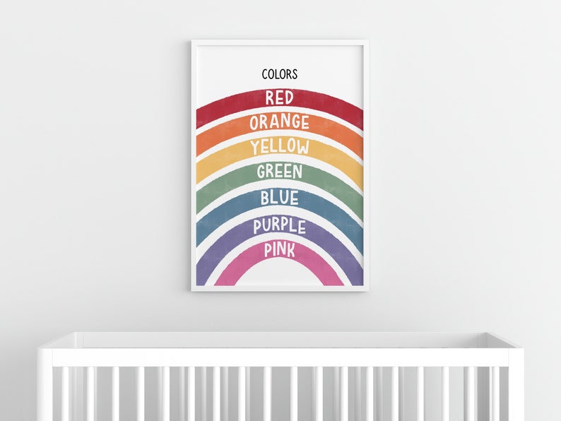 DIGITAL DOWNLOAD Soft Rainbow Colors Poster Printable Wall Art ...