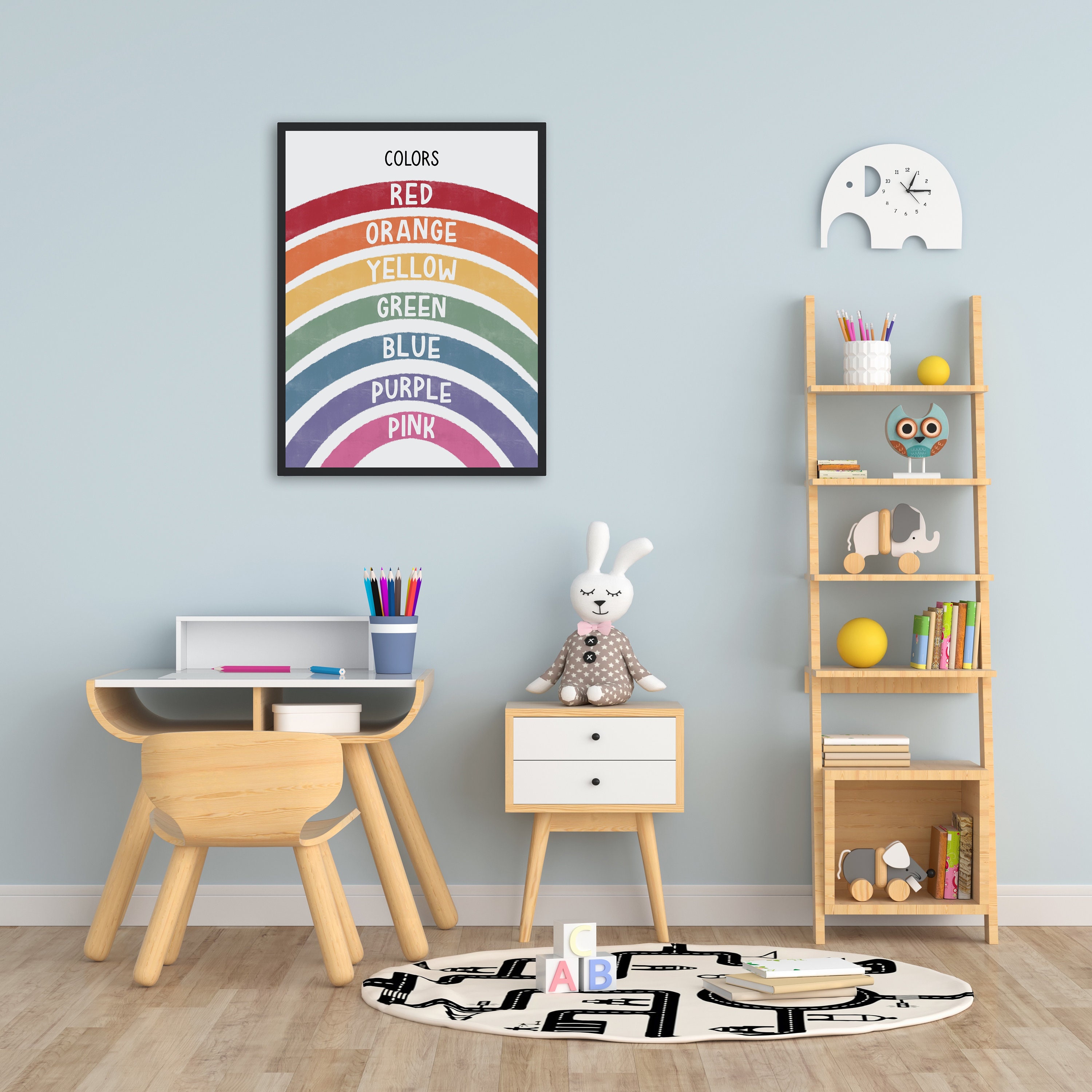 DIGITAL DOWNLOAD Soft Rainbow Colors Poster Printable Wall Art ...