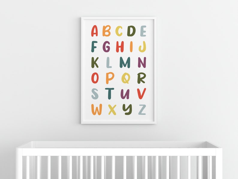 DIGITAL DOWNLOAD Muted Rainbow Alphabet Poster Printable Wall | Etsy