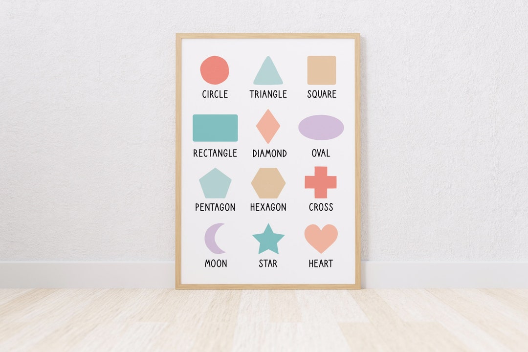 DIGITAL DOWNLOAD Pastel Rainbow Shapes Poster Printable Wall - Etsy