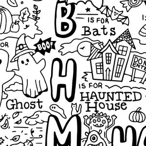 PRINTABLE Halloween Alphabet Coloring Page - Etsy