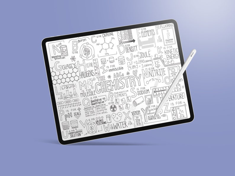 PRINTABLE Chemistry Alphabet Coloring Page - Etsy