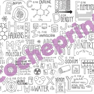 PRINTABLE Chemistry Alphabet Coloring Page - Etsy