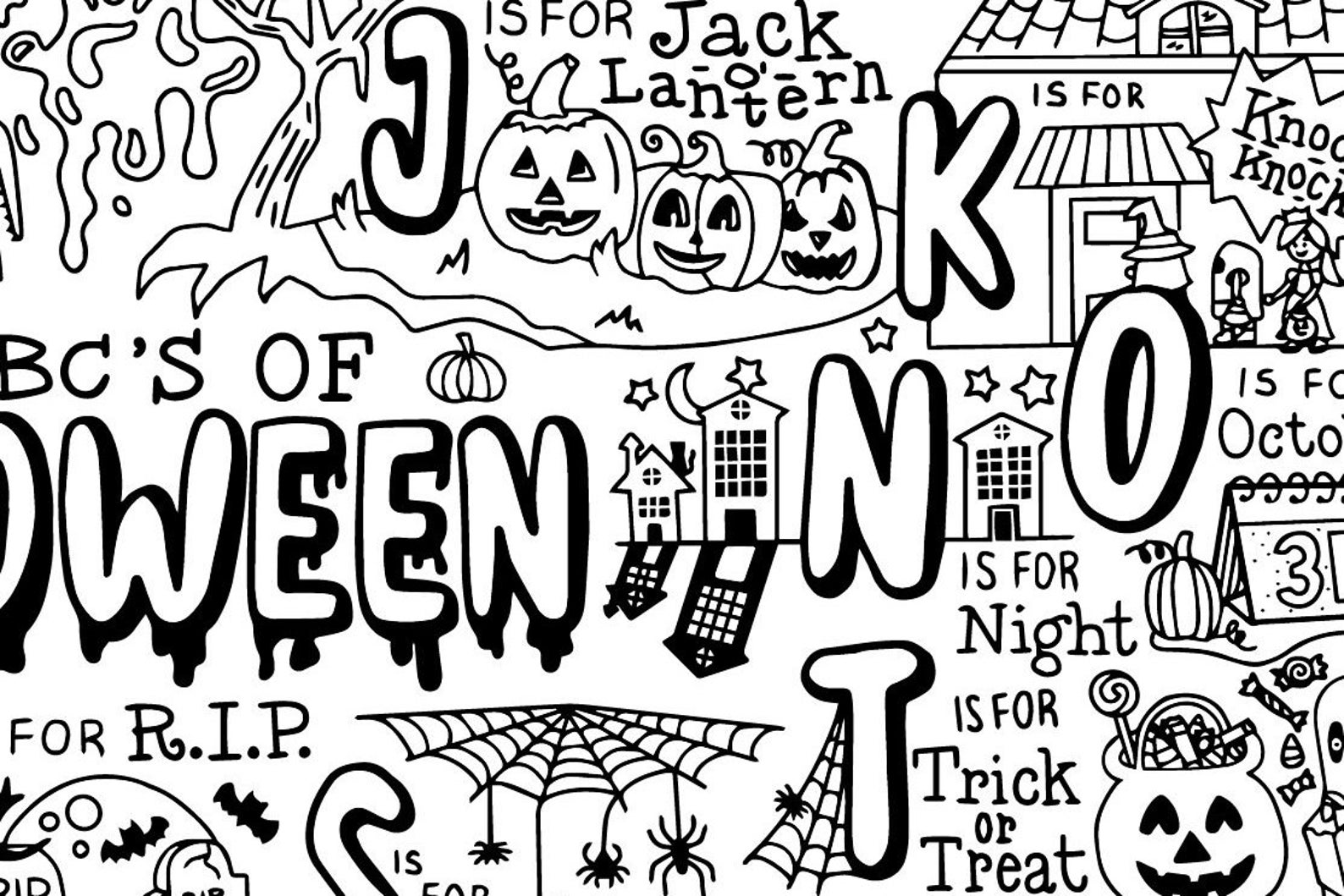 PRINTABLE Halloween Alphabet Coloring Page - Etsy