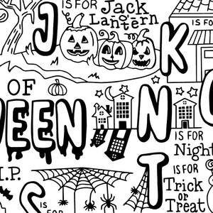 PRINTABLE Halloween Alphabet Coloring Page - Etsy