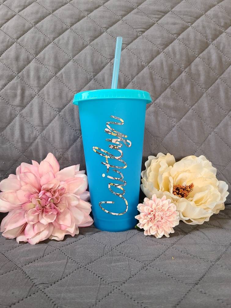 Custom Cold Cup W/ Straw Color Changing Bridal Party Gift - Etsy