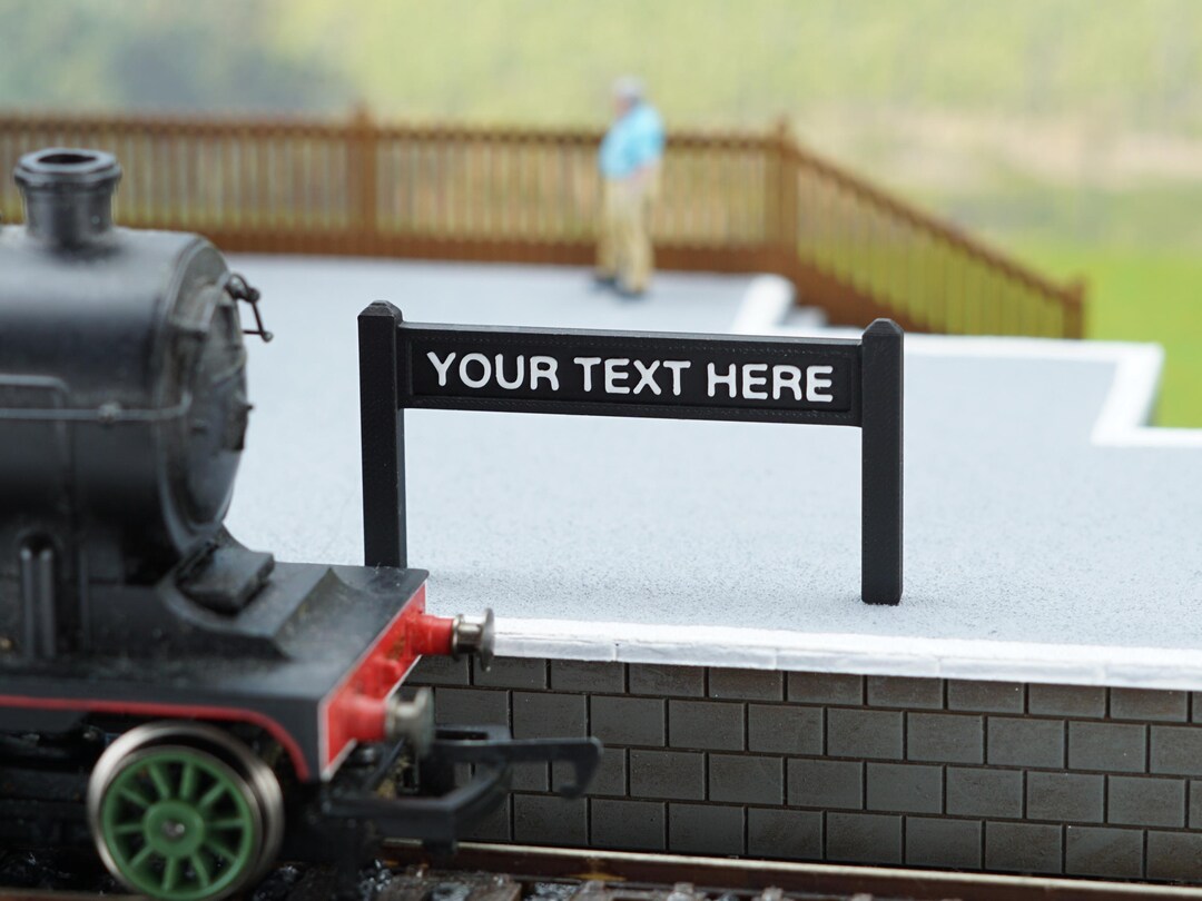 Model Railway Platform Sign - 00 Gauge Station Sign Large - 1:76 Hornby ...