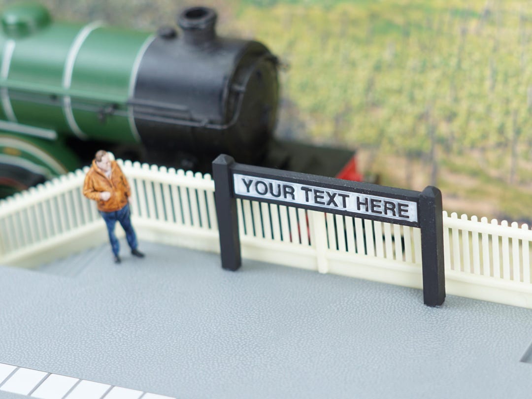 Model Railway Station Sign - OO Gauge Large Personalised Platform Sign ...
