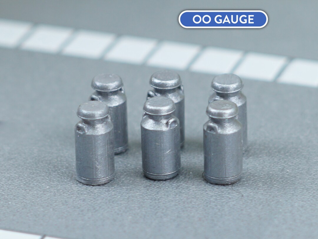 Model Railway Milk Churns OO Gauge Milk Cans x6 1:76 Hornby Scale ...