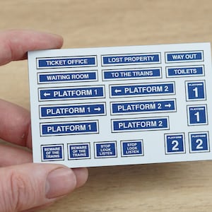 Model Railway Platform Sign Set - OO Gauge Station Signs Pack - 1:76 ...