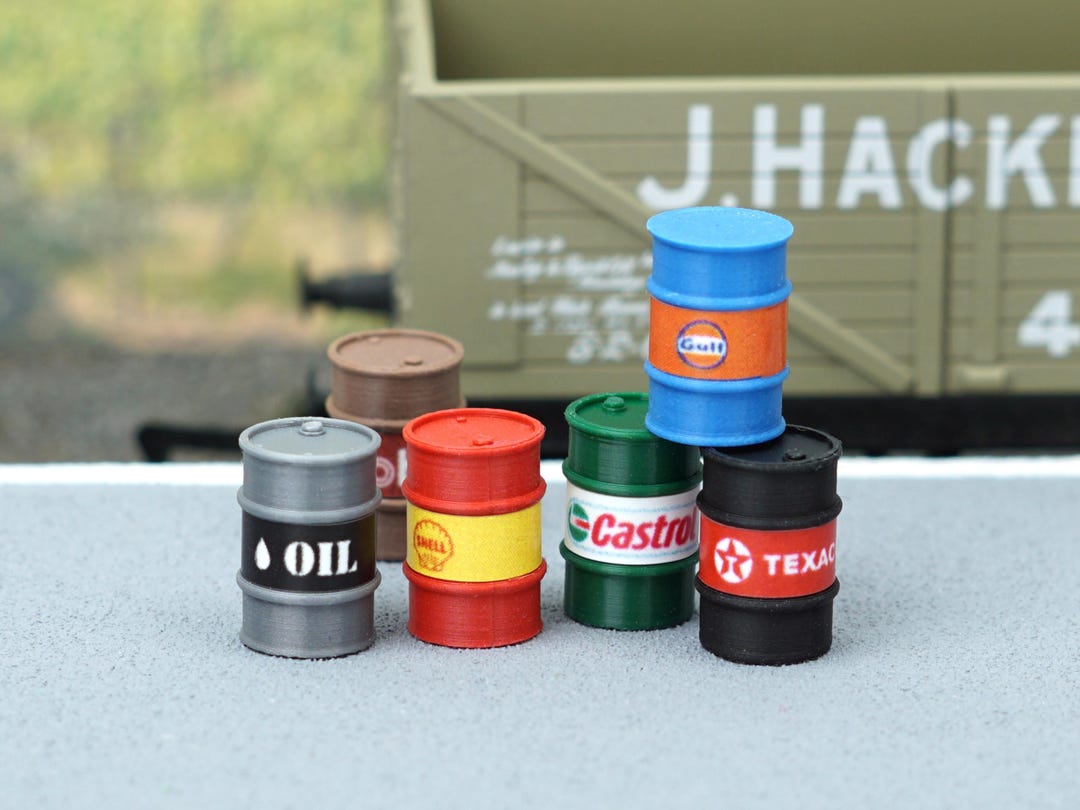 Model Railway Oil Drums - OO Gauge Oil Barrels (pack of 6) - 1:76 ...