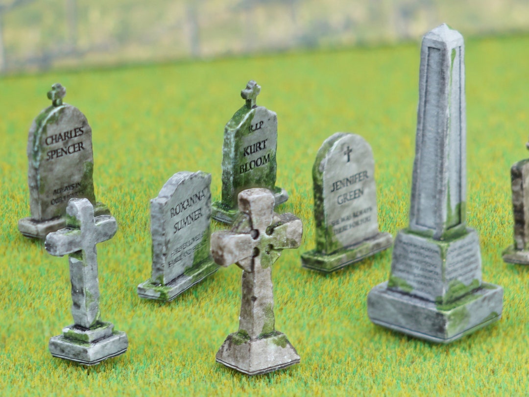 Model Railway Gravestones Personalised OO Gauge Headstones Pack of 10 1 ...