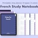 French Study Digital Notebook Printable Student Worksheet | Etsy