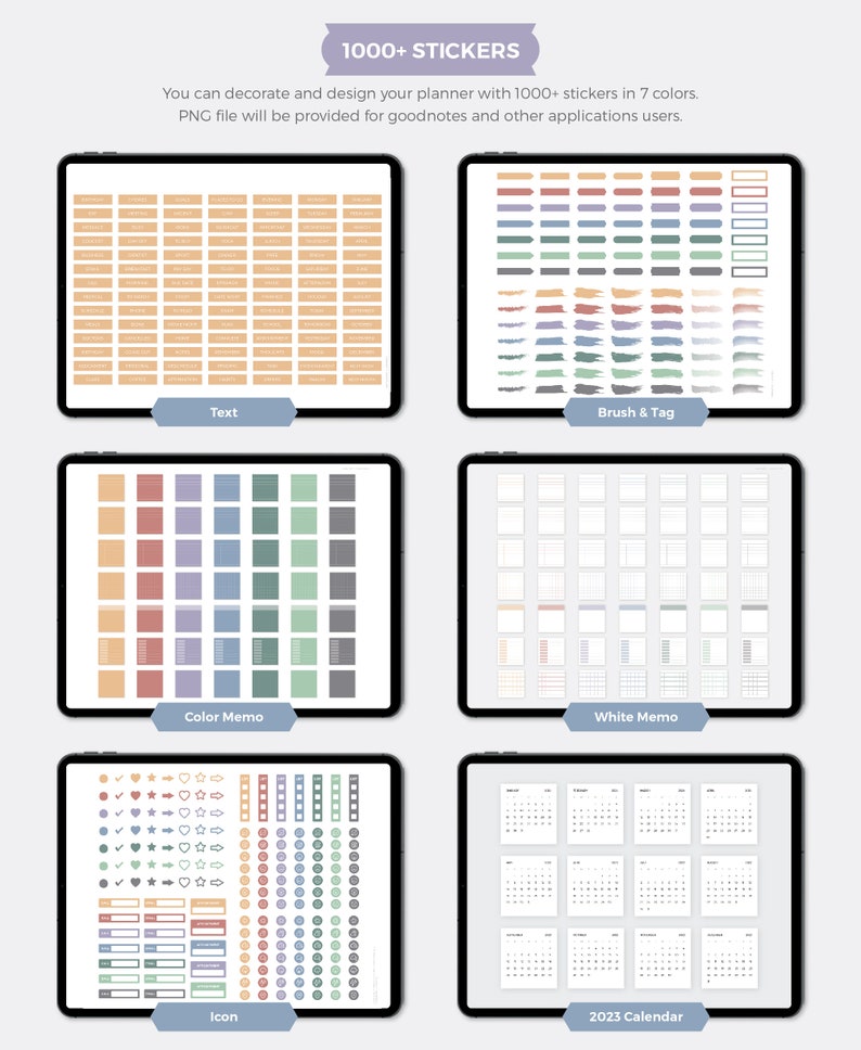 Undated Pastel Digital Planner, Goodnotes Planner, iPad Diary ...
