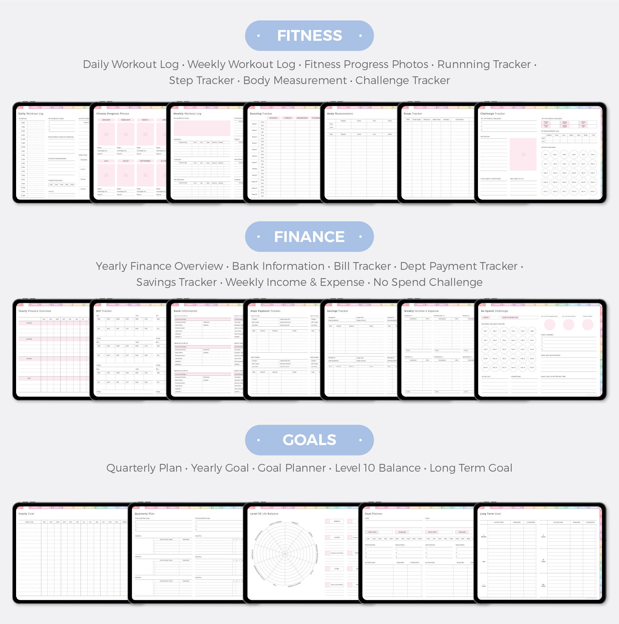 Undated Pastel Digital Planner Goodnotes Planner Ipad Diary | Etsy