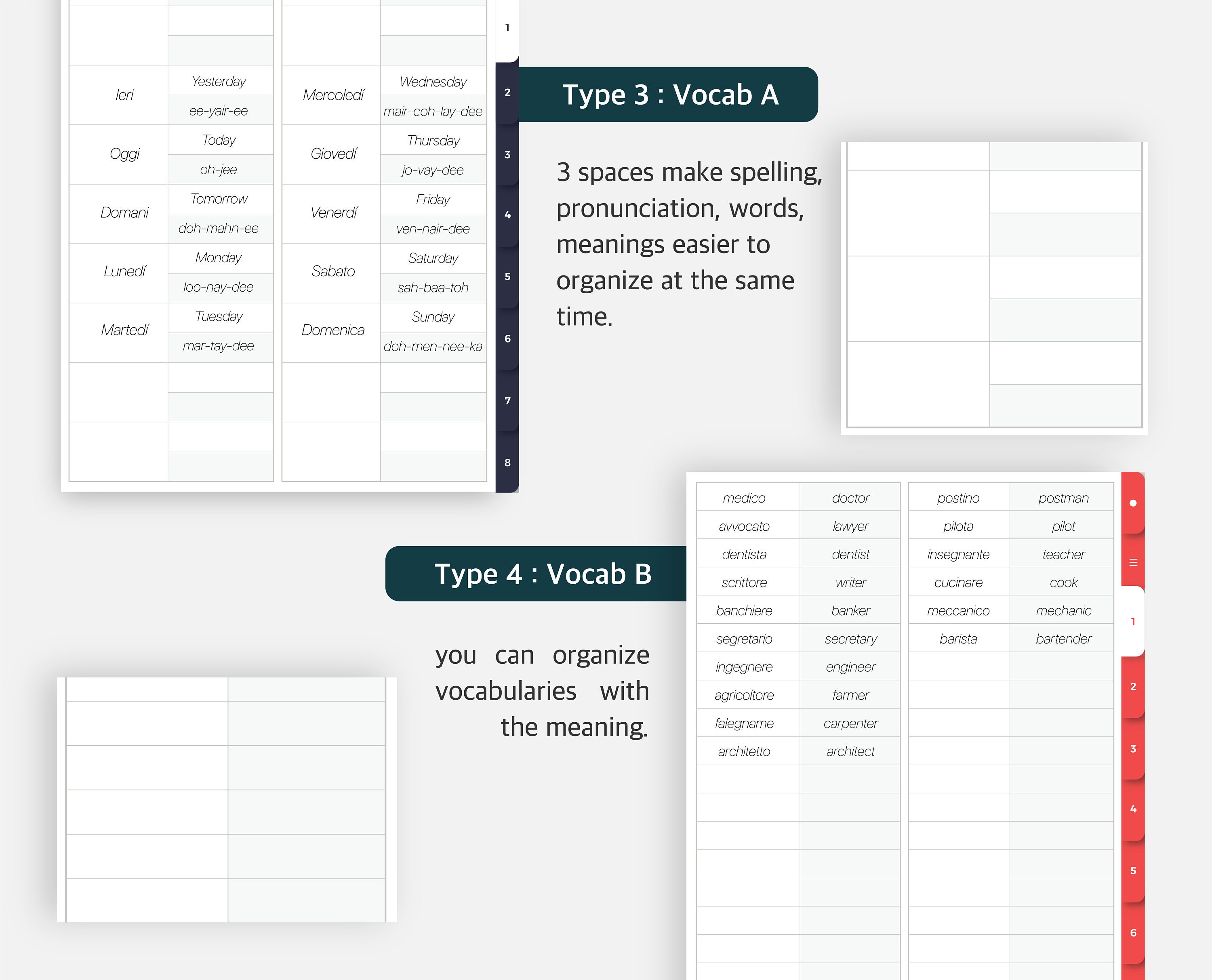 Italian Study Digital Notebook Learn Italian, Words, Vocabulary ...