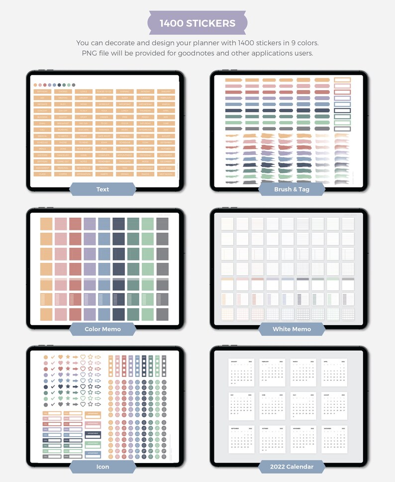 Undated Pastel Digital Planner Goodnotes Planner Ipad Diary | Etsy