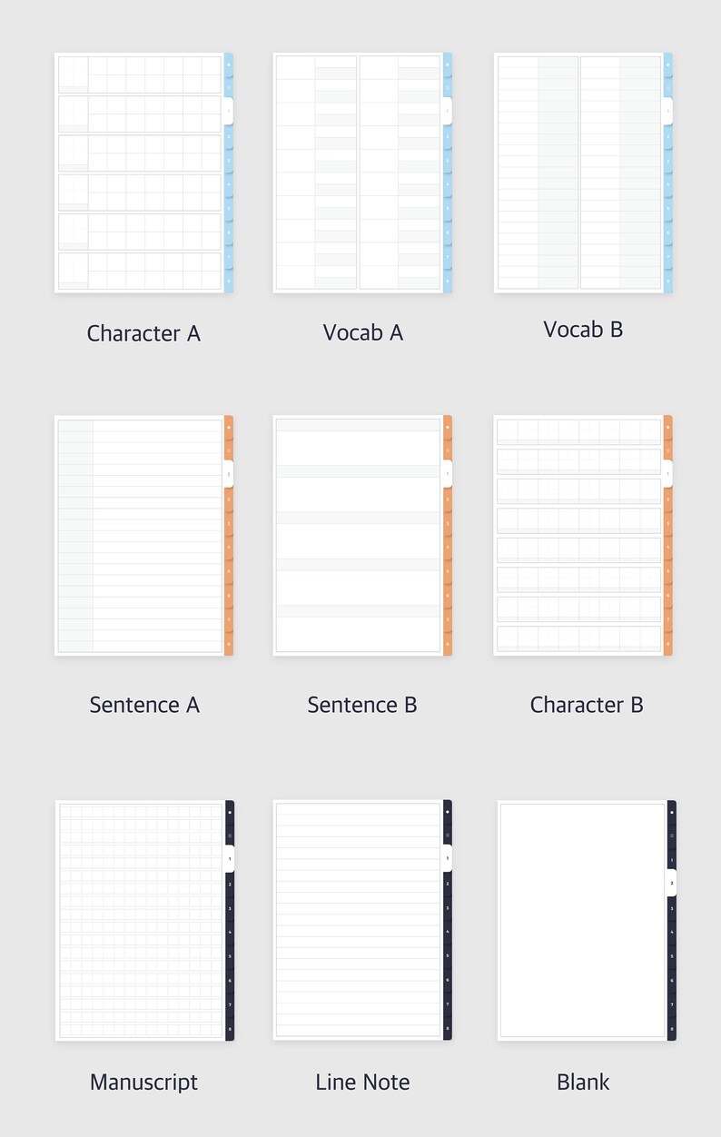 Chinese Study Digital Notebook Words Vocabulary Language - Etsy