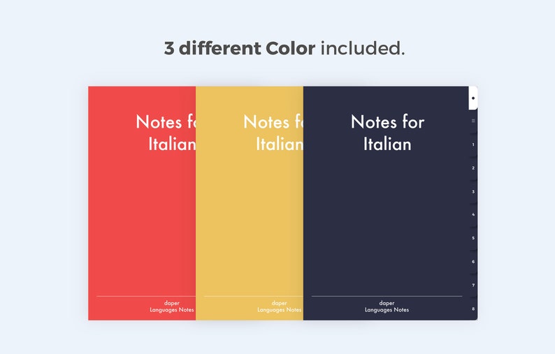 Italian Study Digital Notebook Learn Italian Words - Etsy