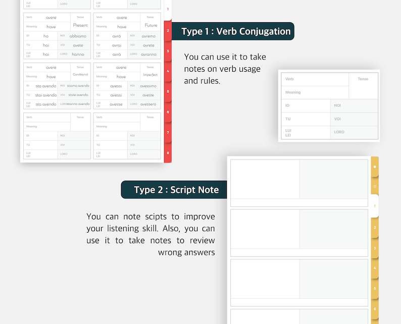 Italian Study Digital Notebook Learn Italian, Words, Vocabulary ...