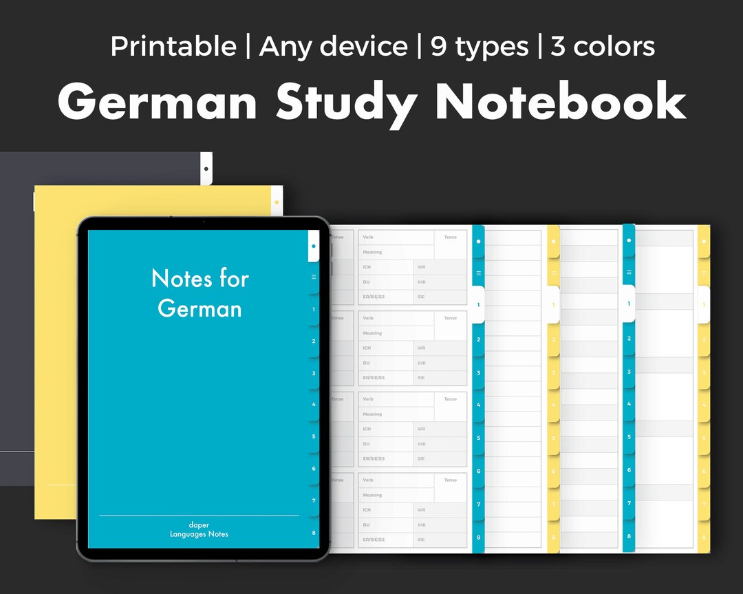 German Study Digital Notebook | Words, Vocabulary, Language ...