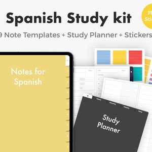 Spanish Study Kit Digital Notebooks Study Planner - Etsy