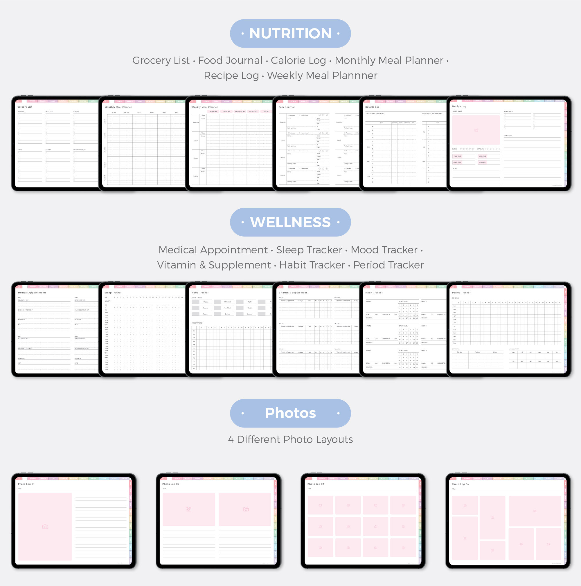 Undated Pastel Digital Planner Goodnotes Planner Ipad Diary | Etsy