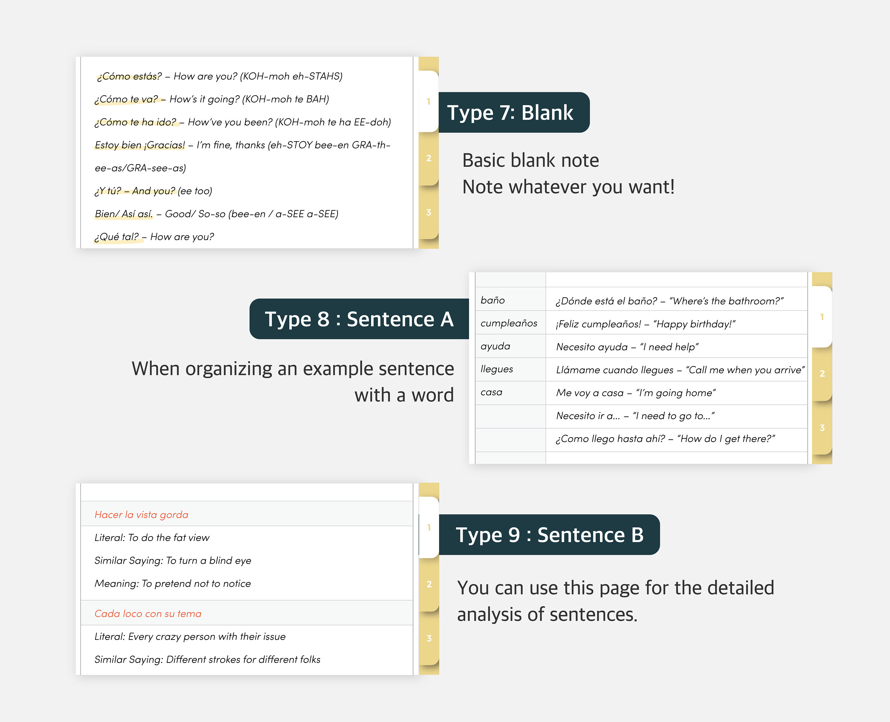 Spanish Study Kit Digital Notebooks Study Planner - Etsy