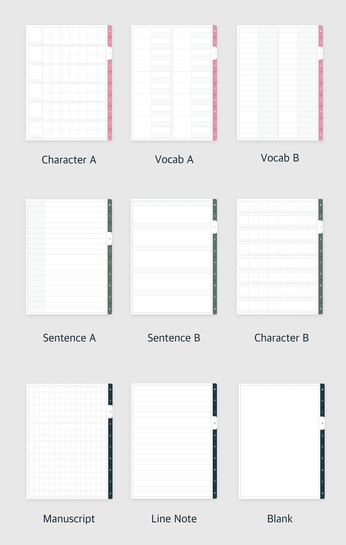 Japanese Study Digital Notebook Words Vocab Language | Etsy