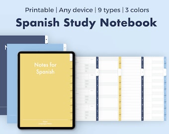 German Study Digital Notebook Words Vocabulary Language | Etsy