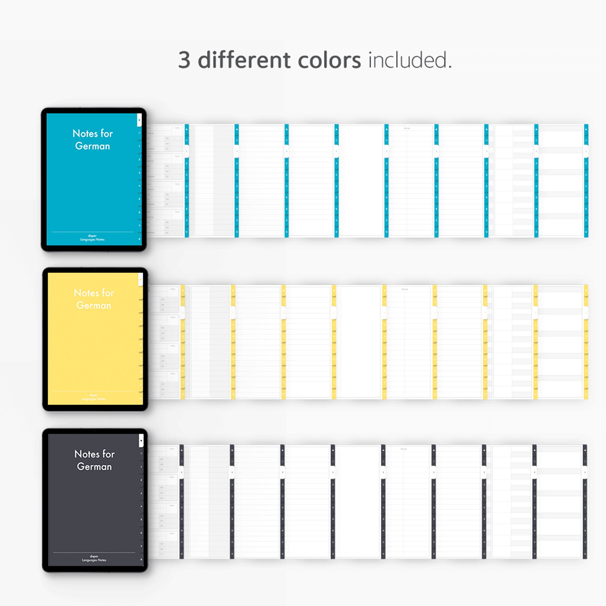German Study Digital Notebook | Words, Vocabulary, Language ...