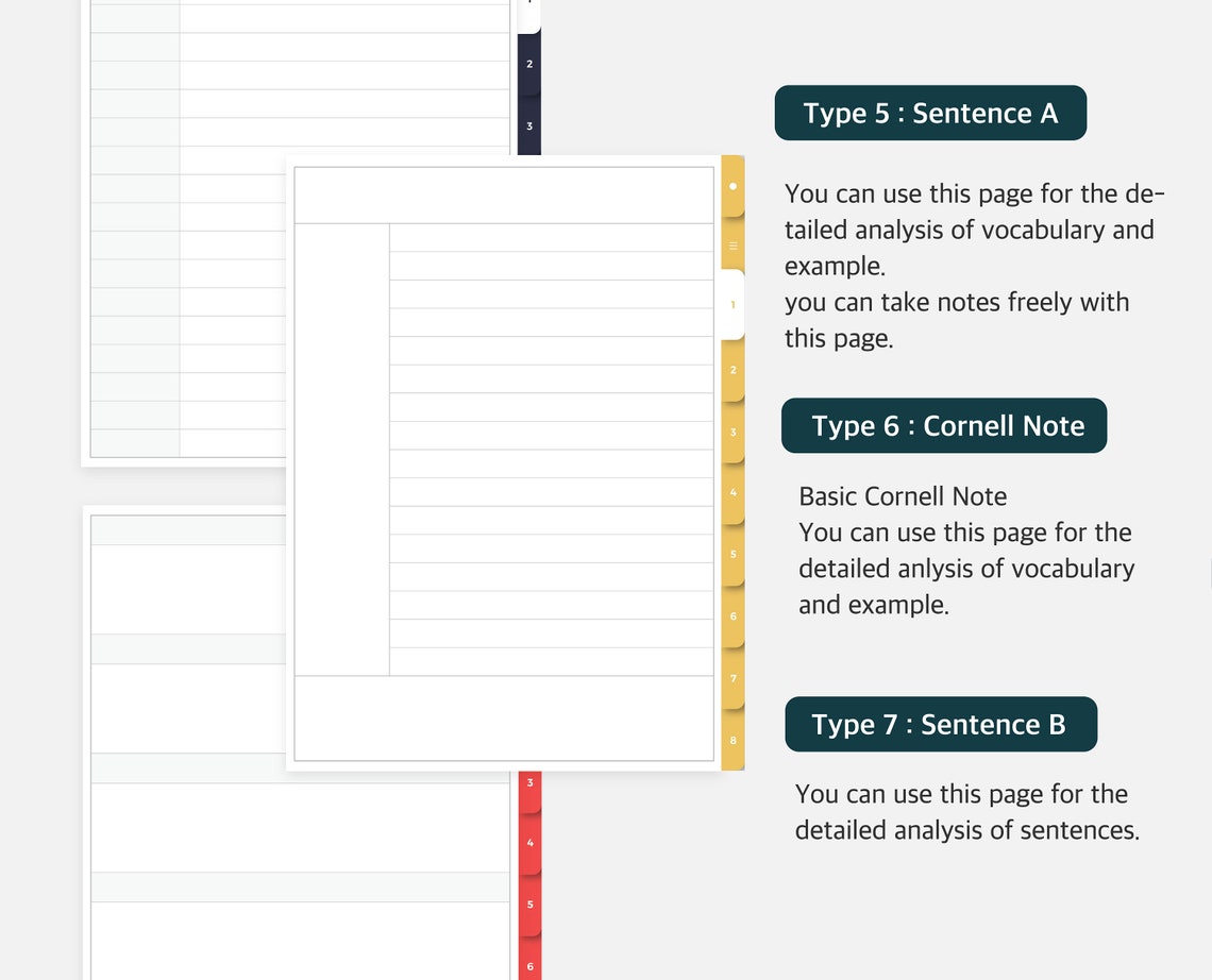 Italian Study Digital Notebook Learn Italian Words - Etsy