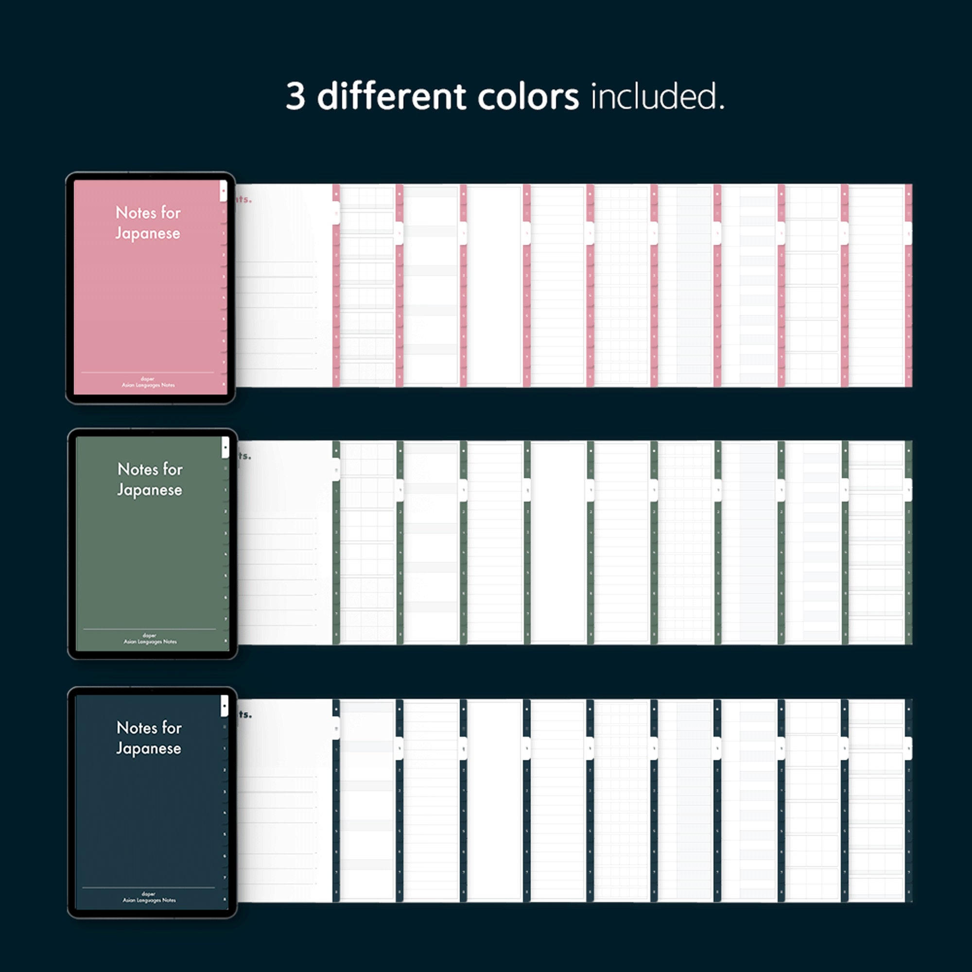 Japanese Study Digital Notebook Words Vocab Language - Etsy