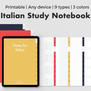 Italian Study Digital Notebook Learn Italian Words - Etsy