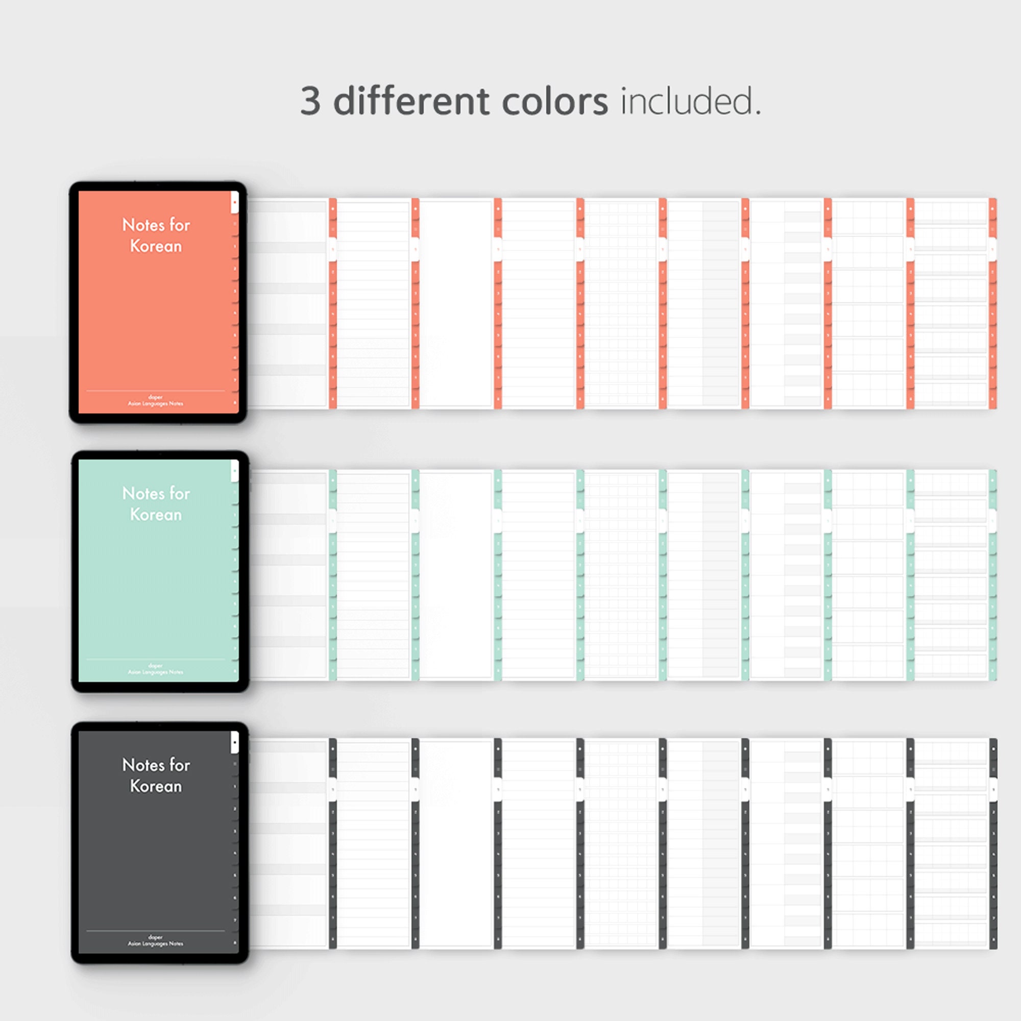 Korean Study Digital Notebook | Word, Vocab, Language, Character, K ...