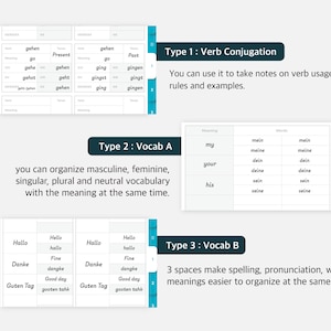 German Study Digital Notebook | Words, Vocabulary, Language ...