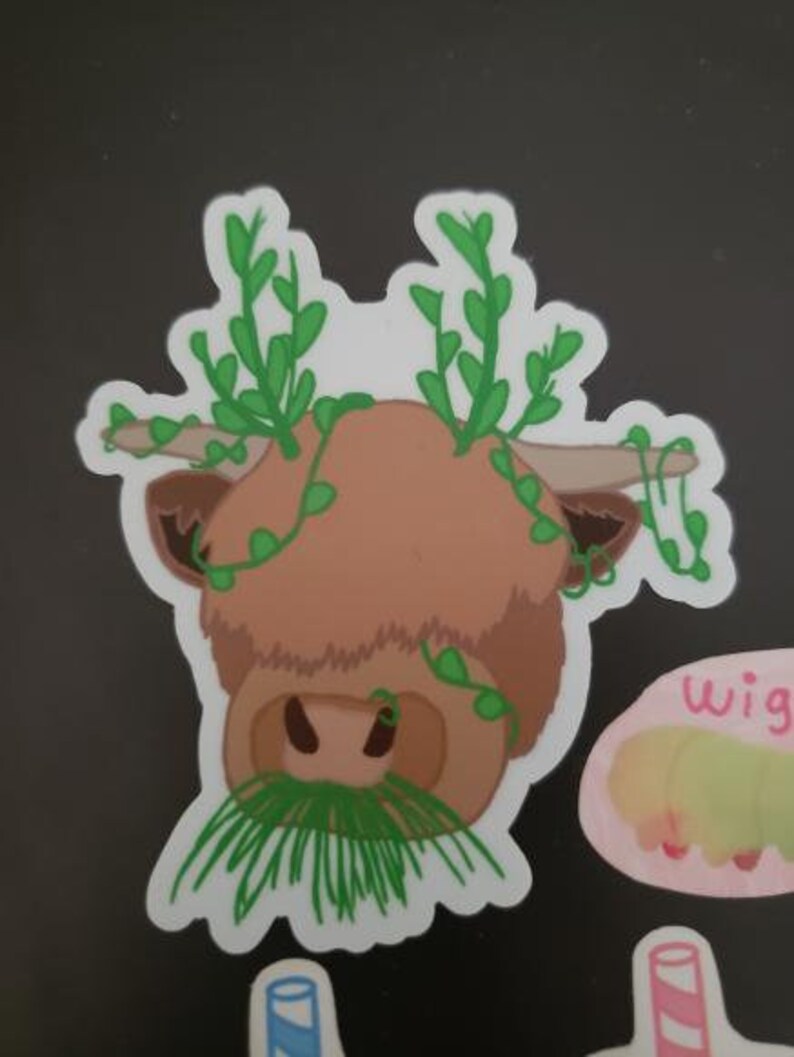 Leafy Cow Sticker - Etsy
