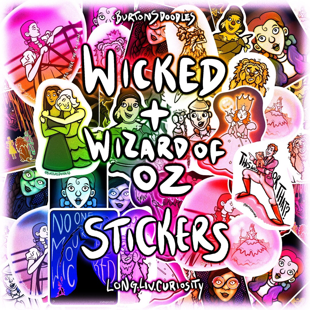 OZ Stickers Burtonsdoodles Wizard of Oz Stickers, Wicked Stickers ...