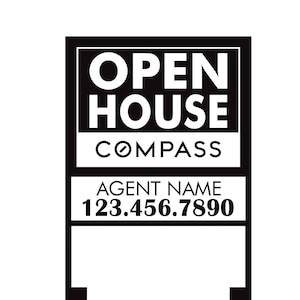 Compass Personalized Open House Real Estate Sign With Metal Frame ...