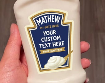 Personalised Brown Sauce Label Vinyl Sticker Funny Novelty Gift ...