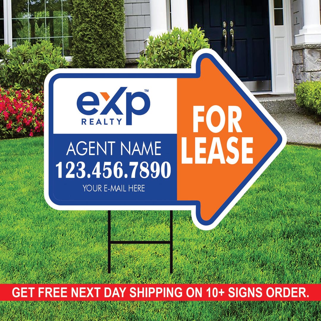 Exp Realty for Lease Arrow Shaped Yard Signs 18" X 24", 2 Sided ...