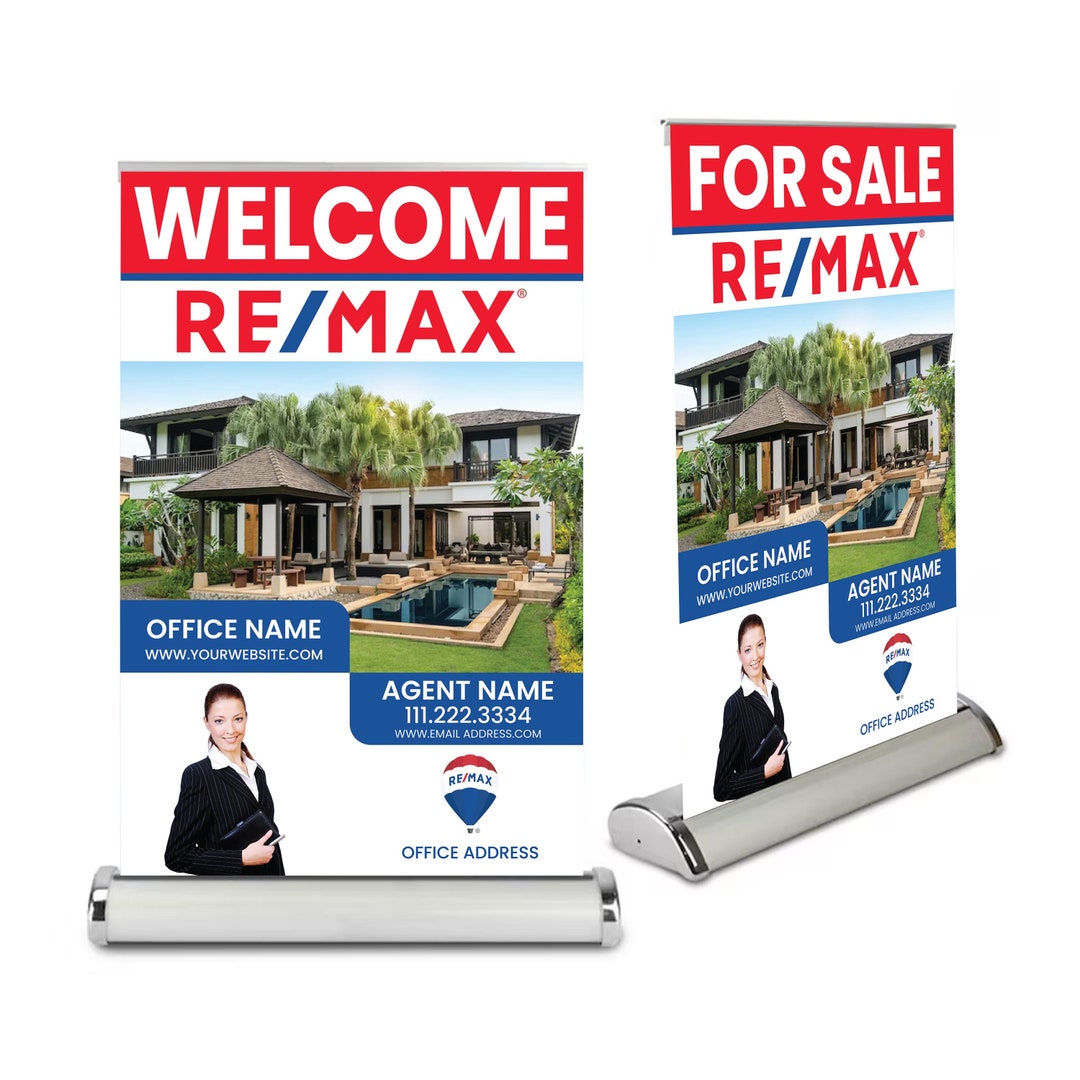 Remax Custom Real Estate Table Top Banner Stand 11.5"x17.5" Roll up ...