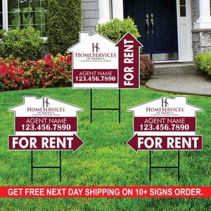 10 Pack Homeservices Custom for Rent Arrow Yard Sign, 2 Sided Add Your ...