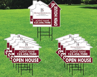 Custom Open House Arrow Yard Sign 18 X 24, 2 Sided Add Your Text, Logo ...