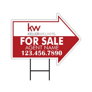 Keller Williams for Sale Arrow Shaped Yard Signs 18" X 24", 2 Sided ...
